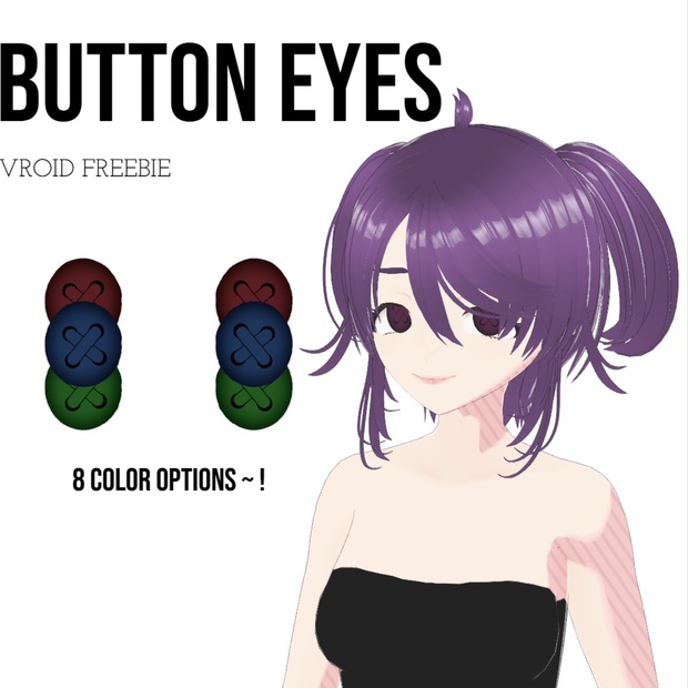 VROID BUTTON EYES SET (FREE2USE) - Yamai Hime's - BOOTH