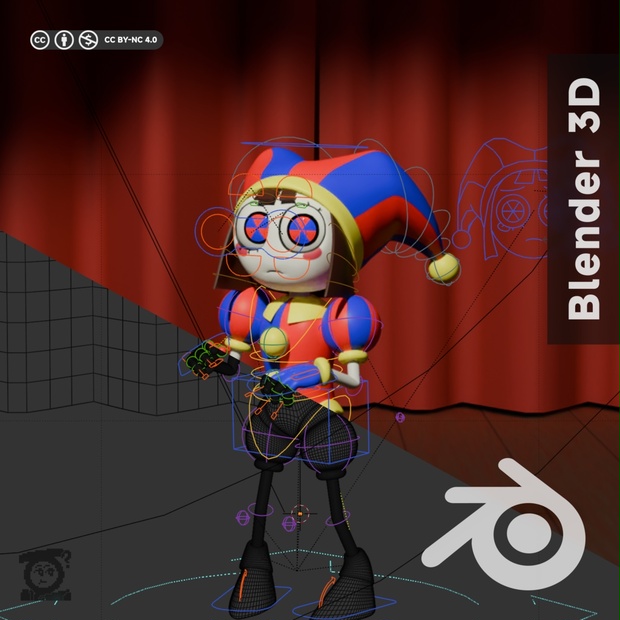 Blender 3D｜Pomni 3D Model - 萌哥坑坑哒 - BOOTH