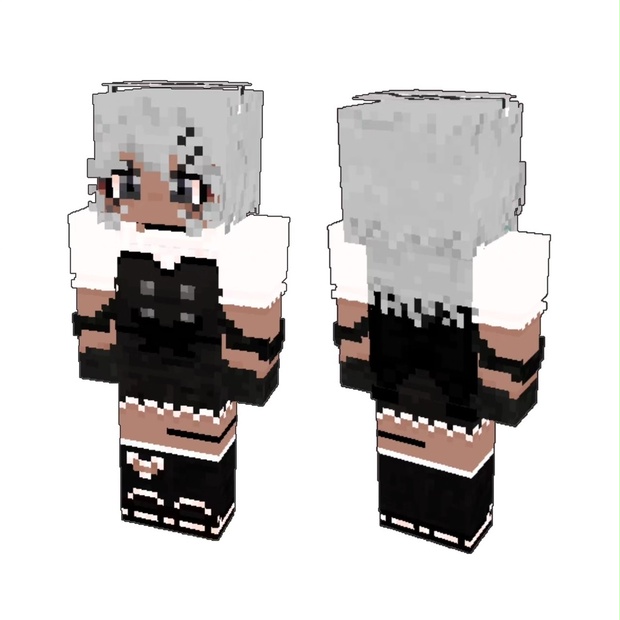 [Minecraft SKIN] female skin ; Charcoal-lady / original - black-whole ...