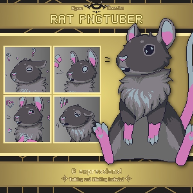 Pixel Rat | Pngtuber Stream Pet - NyxusArc - BOOTH