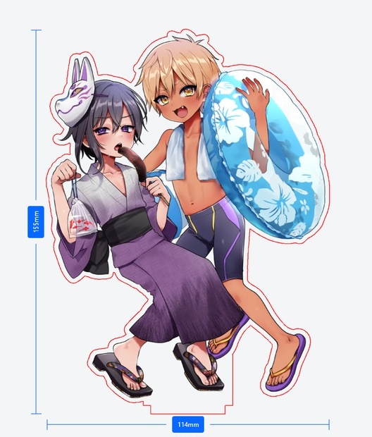 両面アクリルスタンド(夏ver)【15cm】 - こねこ組の売店 - BOOTH