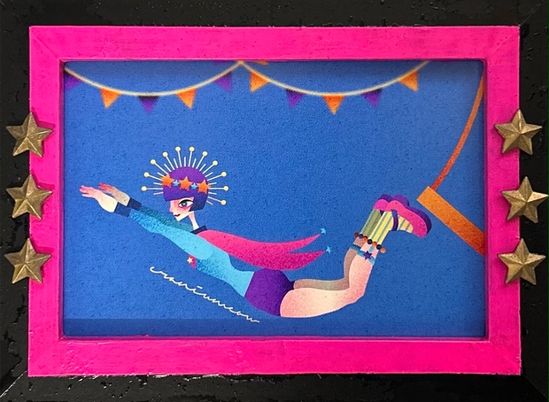 双子星の空中ブランコ #2 額入りポストカード - eye catcher - BOOTH