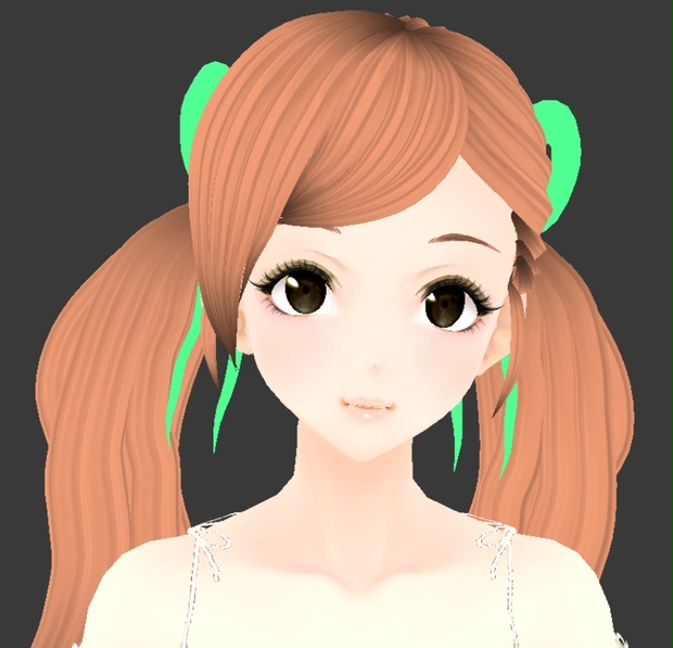 Vroid Pigtail hair preset with ribbons - kumamomo - BOOTH