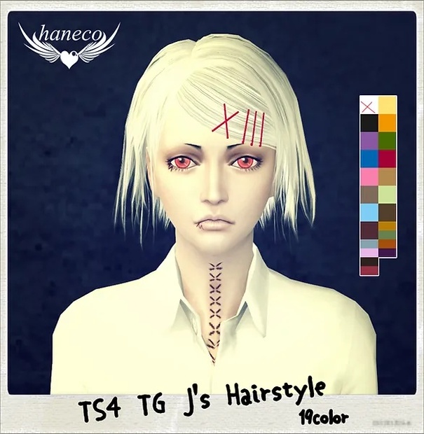 TS4 TG J's Hairstyle - HANECO's BOX - BOOTH