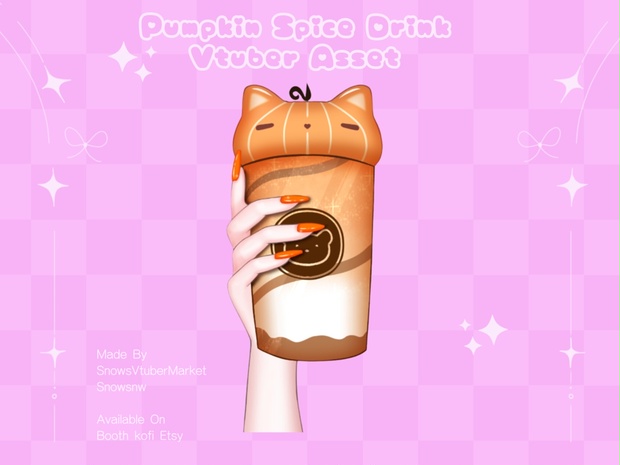 Pumpkin Spice Drink Vtuber Asset | Ready to Use - snowsnw - BOOTH