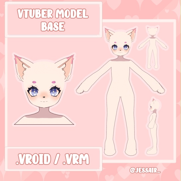 【VRoid Base Model】Furry/Cat Girl - JessairArtShop - BOOTH