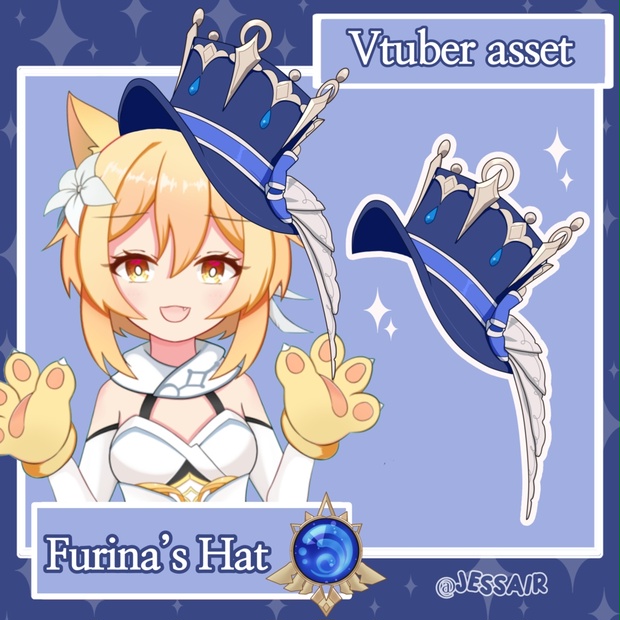 Genshin Impact Blanket for Vtuber models Furina's Hat [Vroid, Live2D ...