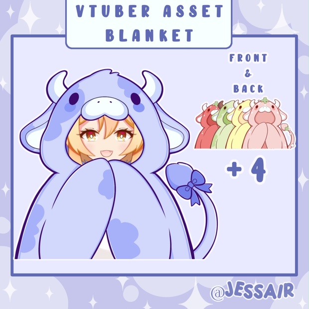 Cow Blankets for Vtuber Models | Cute Cows | Strawberry, Blueberry ...