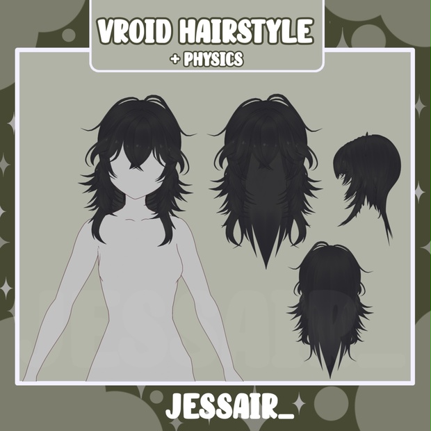 【VRoid Hairstyle Preset】Female Medium Length Hairstyle, wolf cut, with ...
