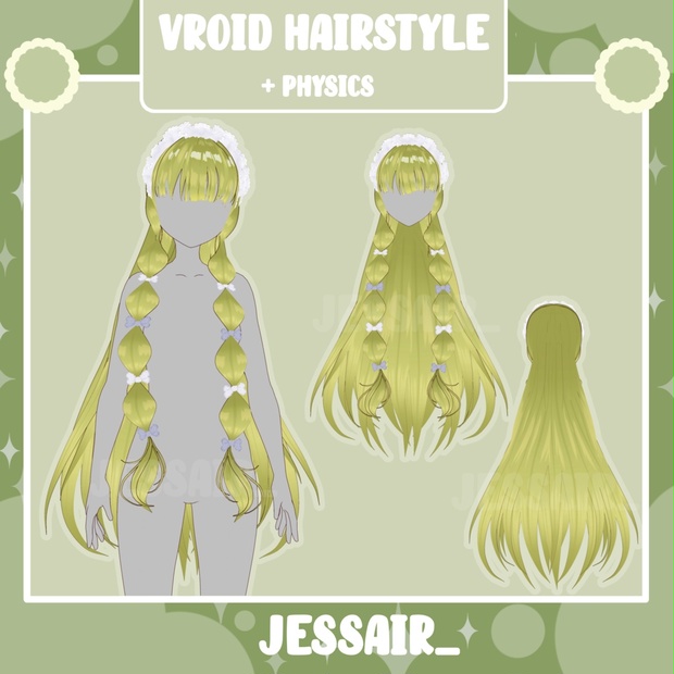 【VRoid Hairstyle Preset】Long Female hairstyle with Physics | With Lace ...