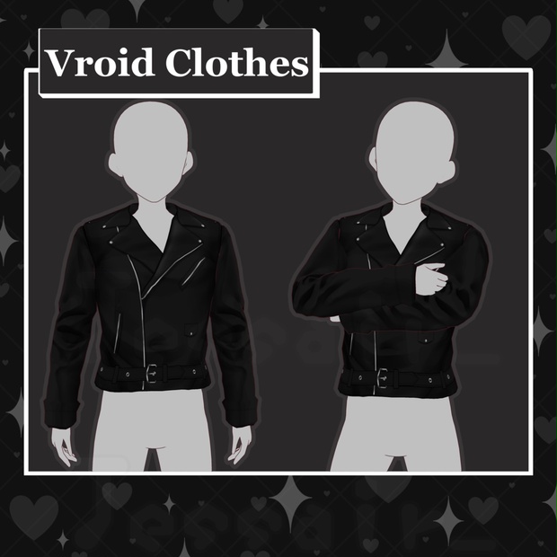 【VRoid】Black Leather Jacket | Female and Male | Dark & Aesthetic ...