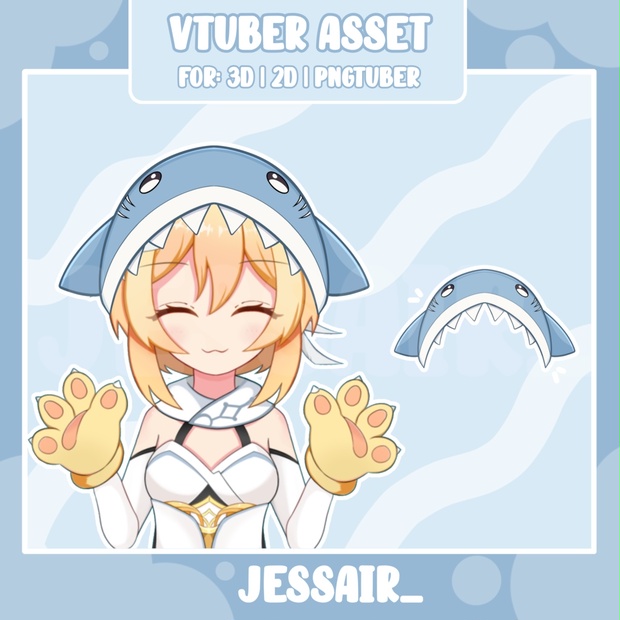 [VTUBER ASSET] Shark accessorie | Shark Hat | Summer Vtuber | Live2D ...