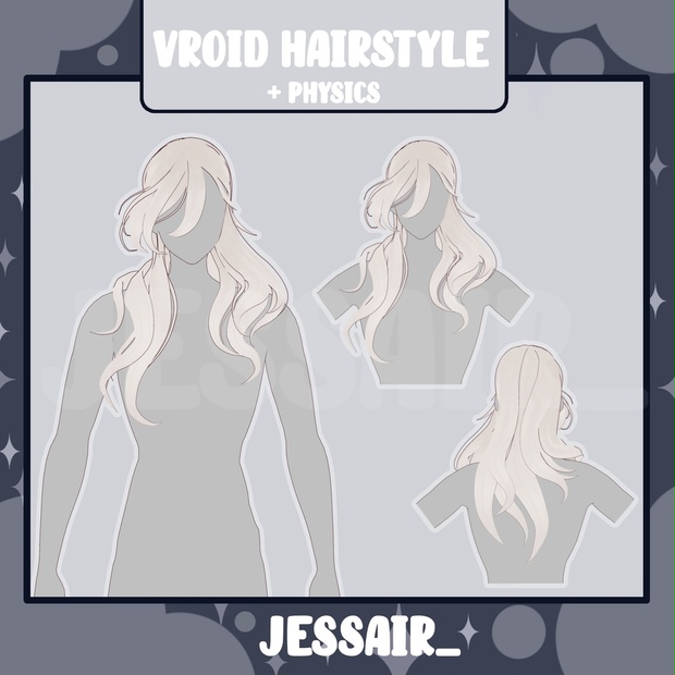 【VRoid Hairstyle Preset】Long Male Hair with Physics | Messy Hair ...