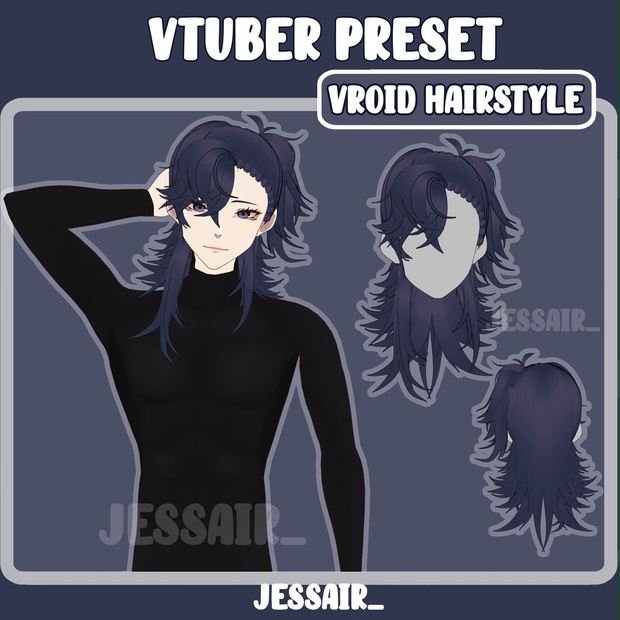 【VRoid Hairstyle Preset】Messy Male Hair with Physics | Messy Wolf Cut ...