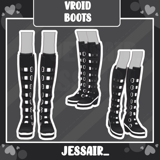 【VRoid アウトフィット】Boots | Black | Punk & Aesthetic | Kpop Style ...