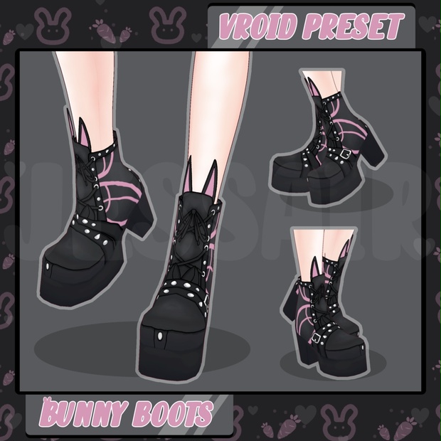 【VRoidシューズ - VRoid Boots Texture】Bunny Boots | Halloween | Cute ...