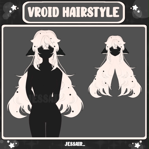 【VRoid 髪型 - Hairstyle Preset】Long Cute Hairstyle with PHYSICS and Ears ...
