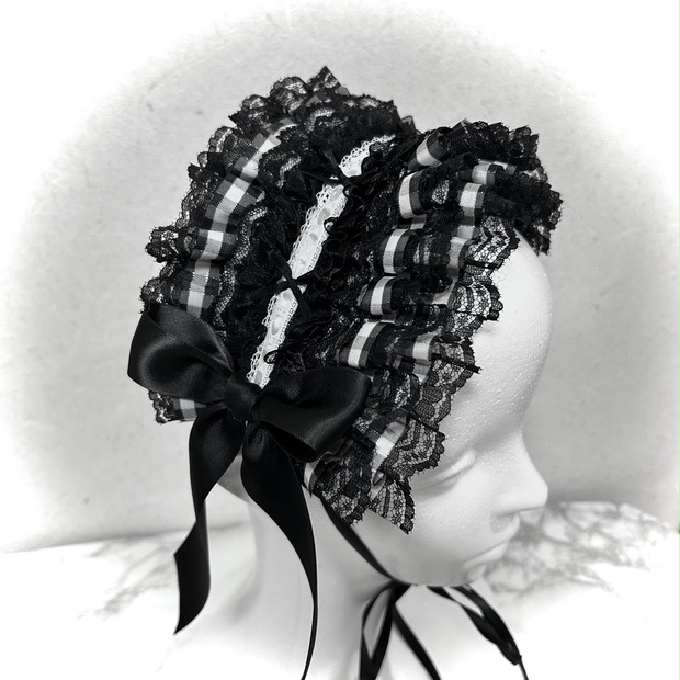 black check big ribbon headdress - 𝐵𝑎𝑏𝑦 𝐸𝑑𝑒𝑛 - BOOTH