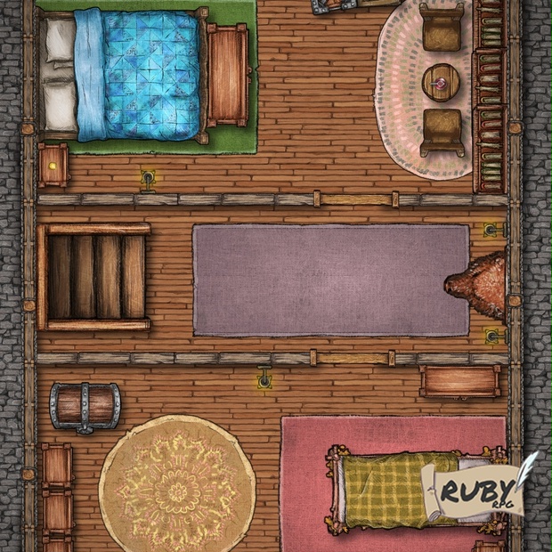 【素材】マップセット 【TRPG用】ダブル ホテル ルームミーティング - Rubyrpg - BOOTH