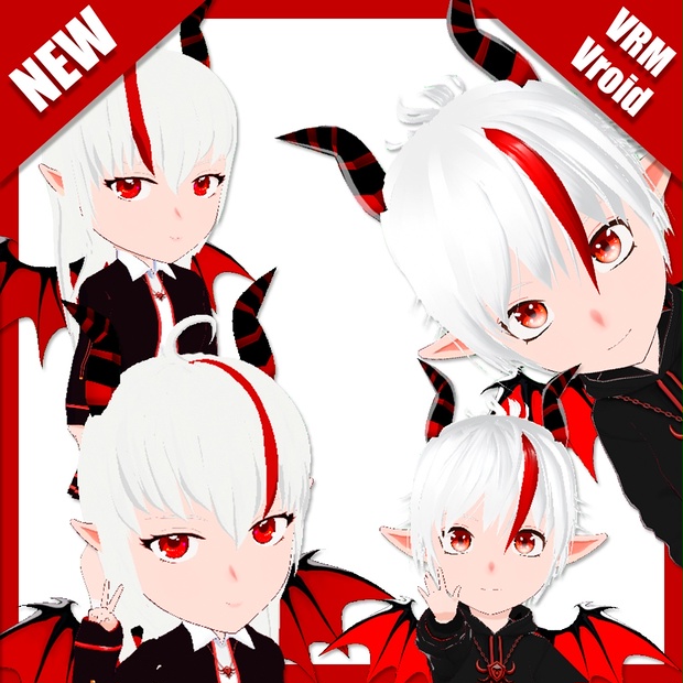 Chibi Devil Brothers - Male and Female character model 3D 【Vroid】【VRM ...