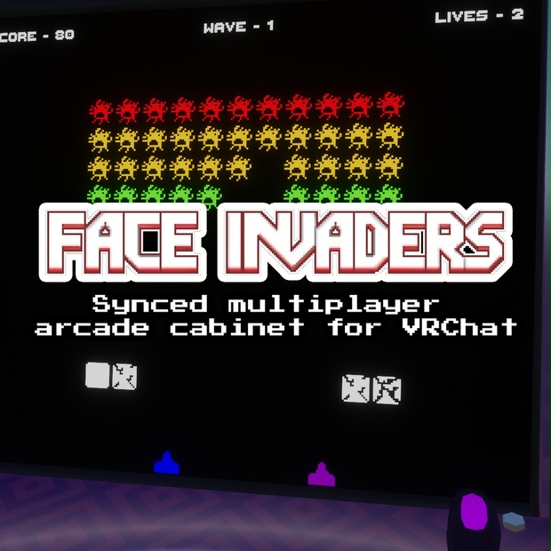 Face Invaders - Multiplayer VRChat Arcade Game Prefab - maruvr - BOOTH
