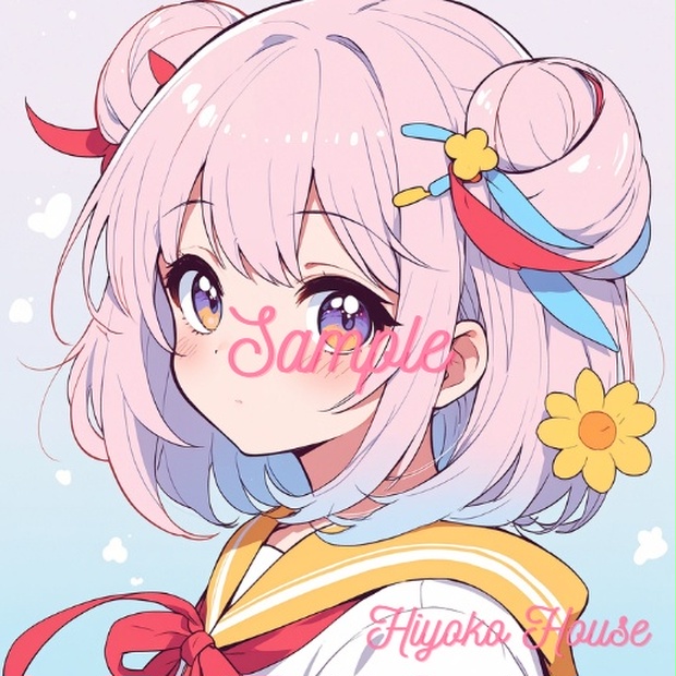 SNSアイコン｜かわいい女の子イラスト（高画質PNG・girl (24)） - Hiyoko House｜かわいいSNSアイコン工房 - BOOTH