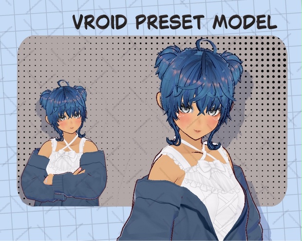 Blue Girl Vroid Model - roliepolieollie - BOOTH