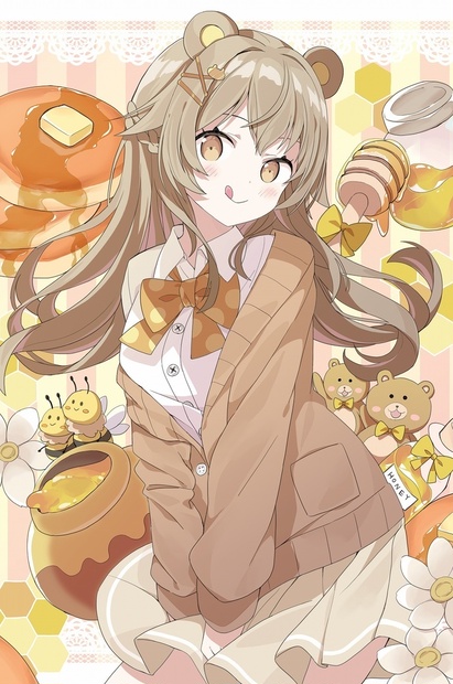 C103 くまみみちゃんB2タペストリー - たんたんショップ - BOOTH