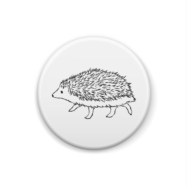 てくてくハリネズミの缶バッジ - Polaris - BOOTH