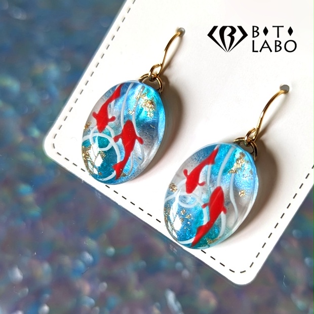 水面たゆたう金魚のフックピアス 和 涼 夏 - bt-labo - BOOTH