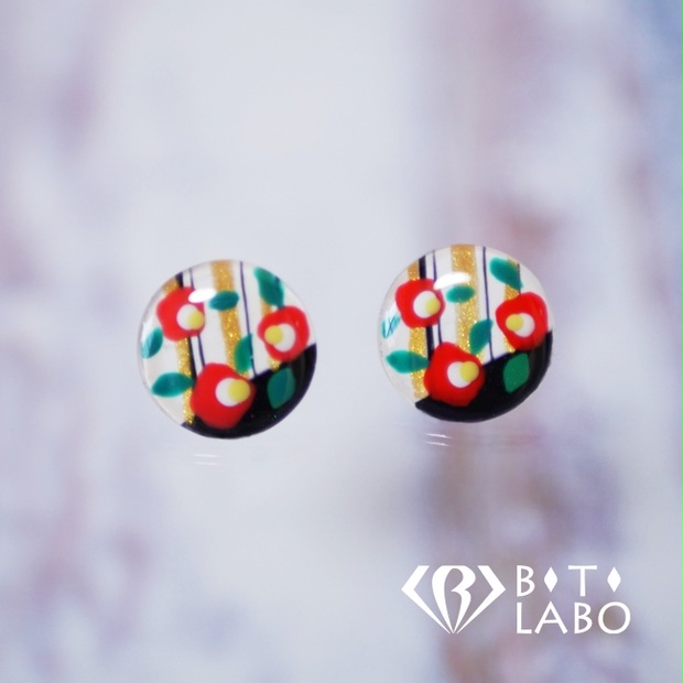 椿のピアス 和モダン - bt-labo - BOOTH