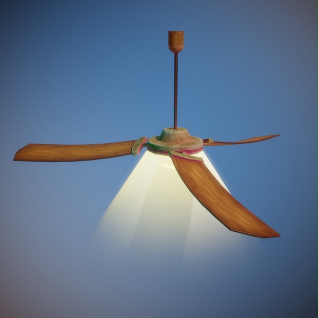 Cieling Fan Low Poly (animated) - Millith's Corner - BOOTH