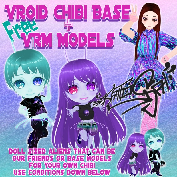 Bean Aliens | Free Chibi Base Models (VRoid + VRM) - kaitosai - BOOTH
