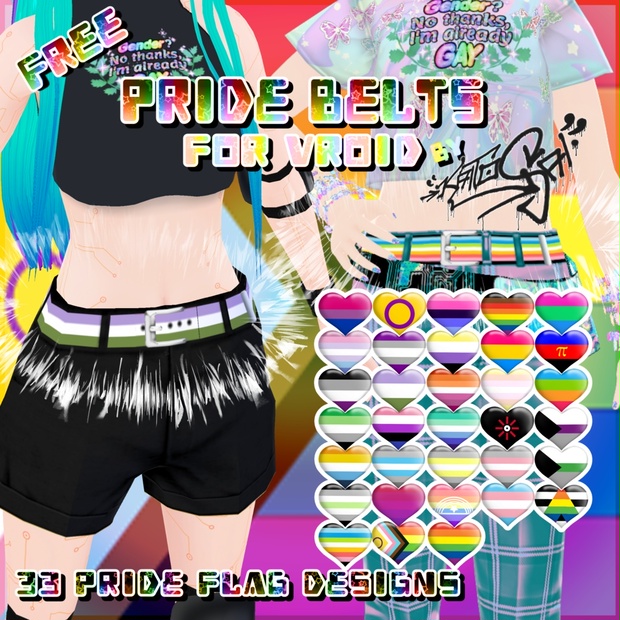 🌈 PRIDE Belts 🏳️‍🌈 for VRoid (FREE) || 🌈 PRIDE ベルト 🏳️‍🌈 VRoid 用 (無料 ...