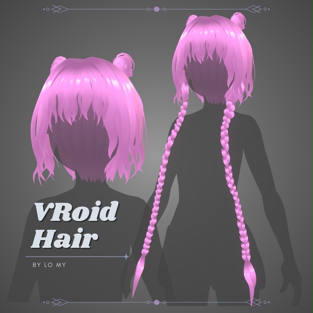 【VRoid】Hair Preset Short Waves & Bun Braids - lomy - BOOTH