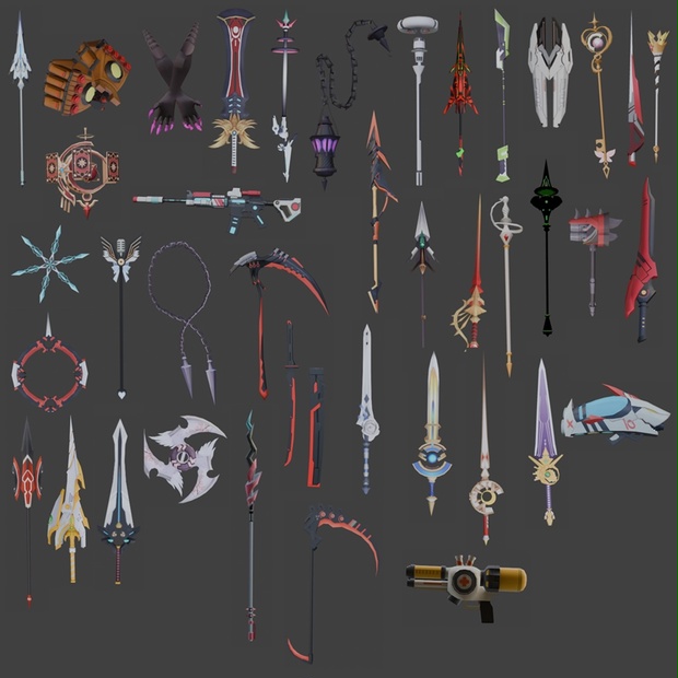 3Dモデル素材集~武器 p1 - ddd model - BOOTH
