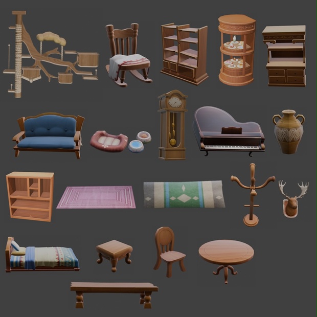 3Dモデル素材集~家具 - ddd model - BOOTH