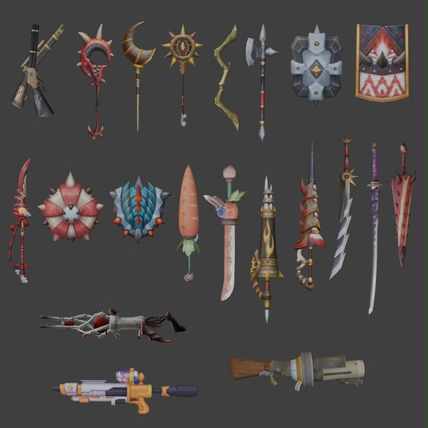 3Dモデル素材集~武器 p2 - ddd model - BOOTH