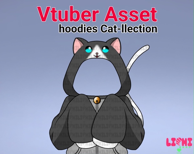 Vtuber asset hoodie Cat-llection - lichiShop - BOOTH