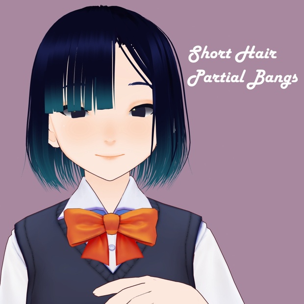 [Vroid] Short Hair Partial Bangs Preset - VThreads - BOOTH