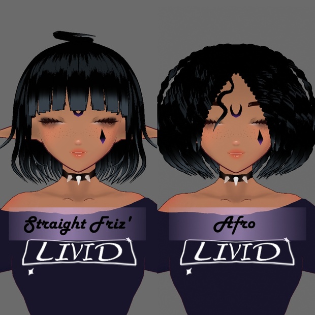 [Vroid] Friz and Afro Hair Pack - VThreads - BOOTH