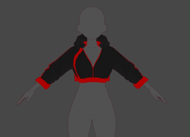 [VROID] Cropped Jacket - Crimson Queen's Hoard - BOOTH