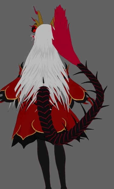 Rose / Flower Dragon Tail 3D Model - Crimson Queen's Hoard - BOOTH