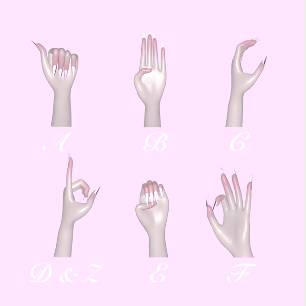ASL Alphabet Hand Gestures - KindaYami - BOOTH