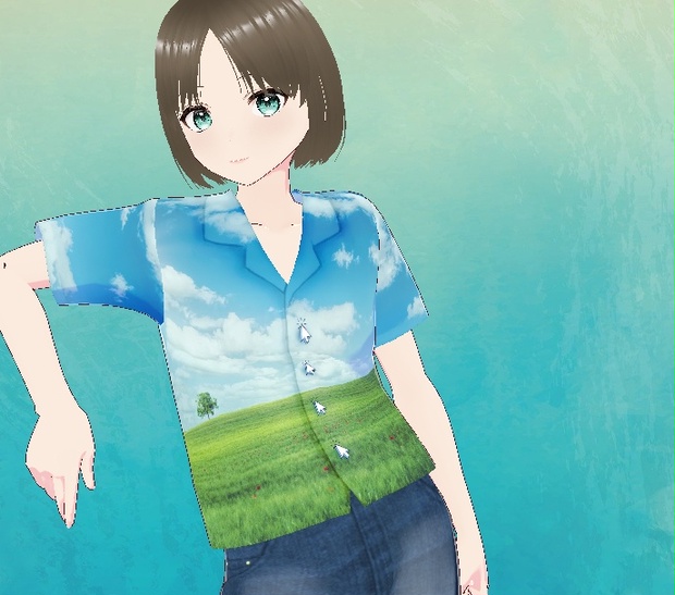 frutiger aero- desktop wallpaper holiday shirt- vroid custom item ...