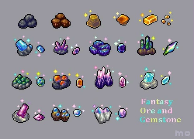 Fantasy Ore and Gemstone - Little Pixel Shop - BOOTH