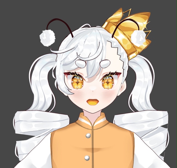 Vroid Bee Girl model 🐝, simple clothing jacket 🌻 - Pudding - BOOTH