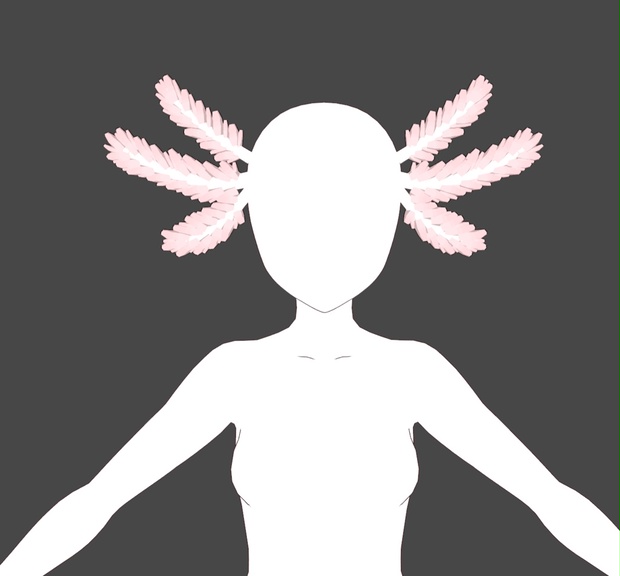 Vroid free simple axolotl ears🎀 - Pudding - BOOTH