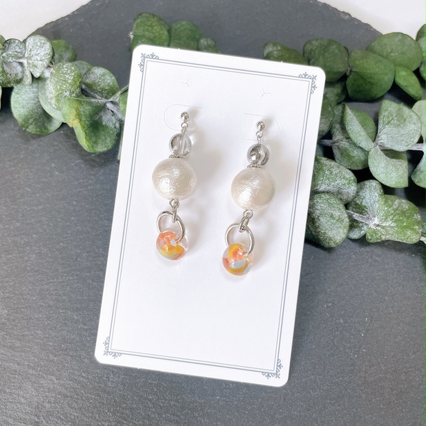 D4_rindo イヤリング(ピアス変更可) - KADO_handmade - BOOTH