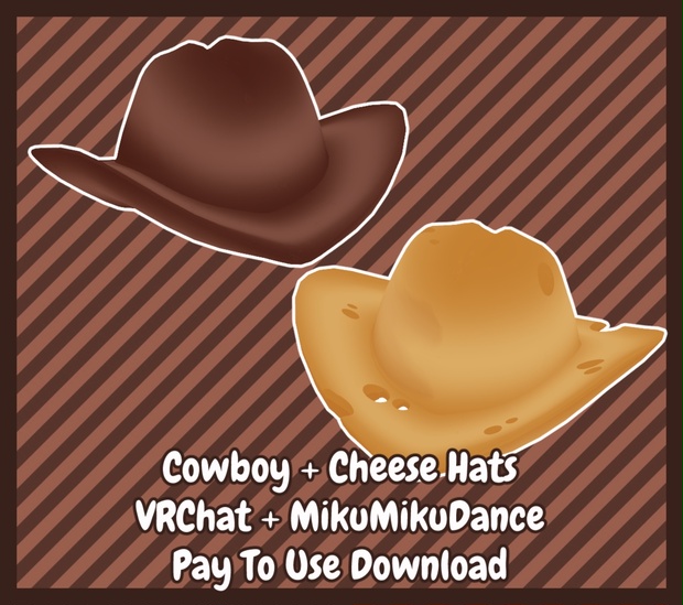 [MMD + VRChat] Cowboy + Cheese Hats - astrialogical3d - BOOTH
